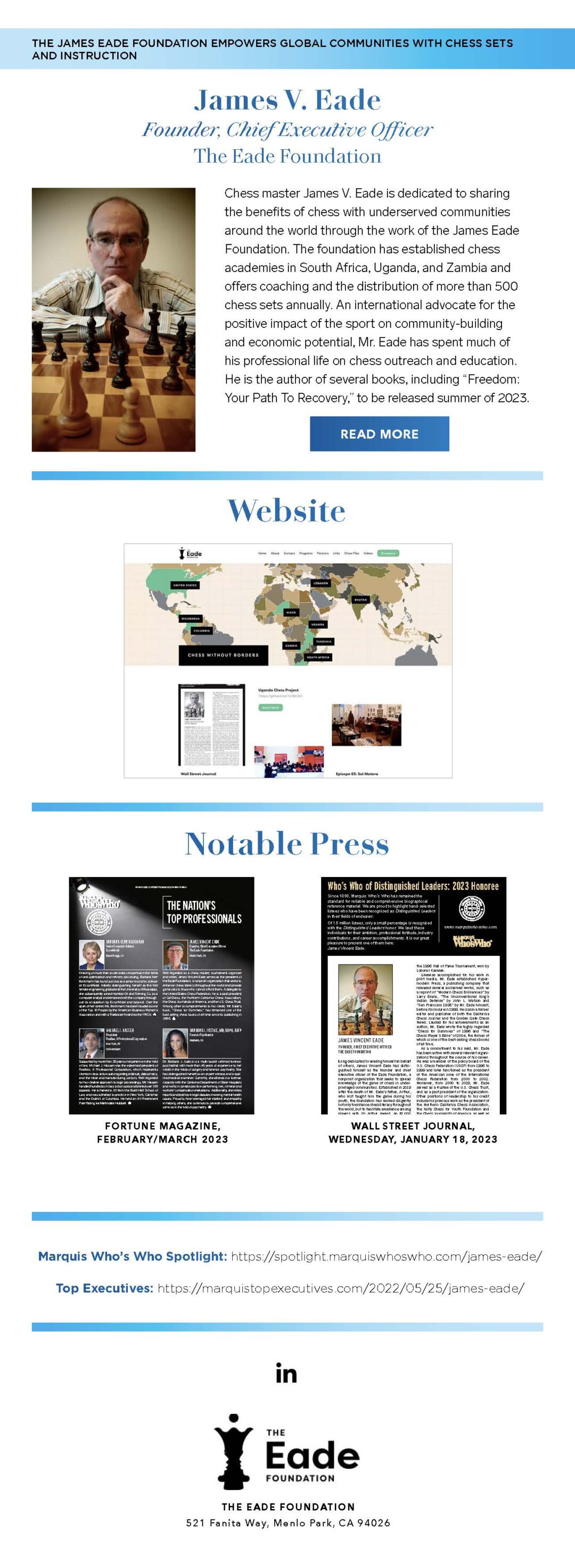 Marquis Who's Who - Eade Foundation